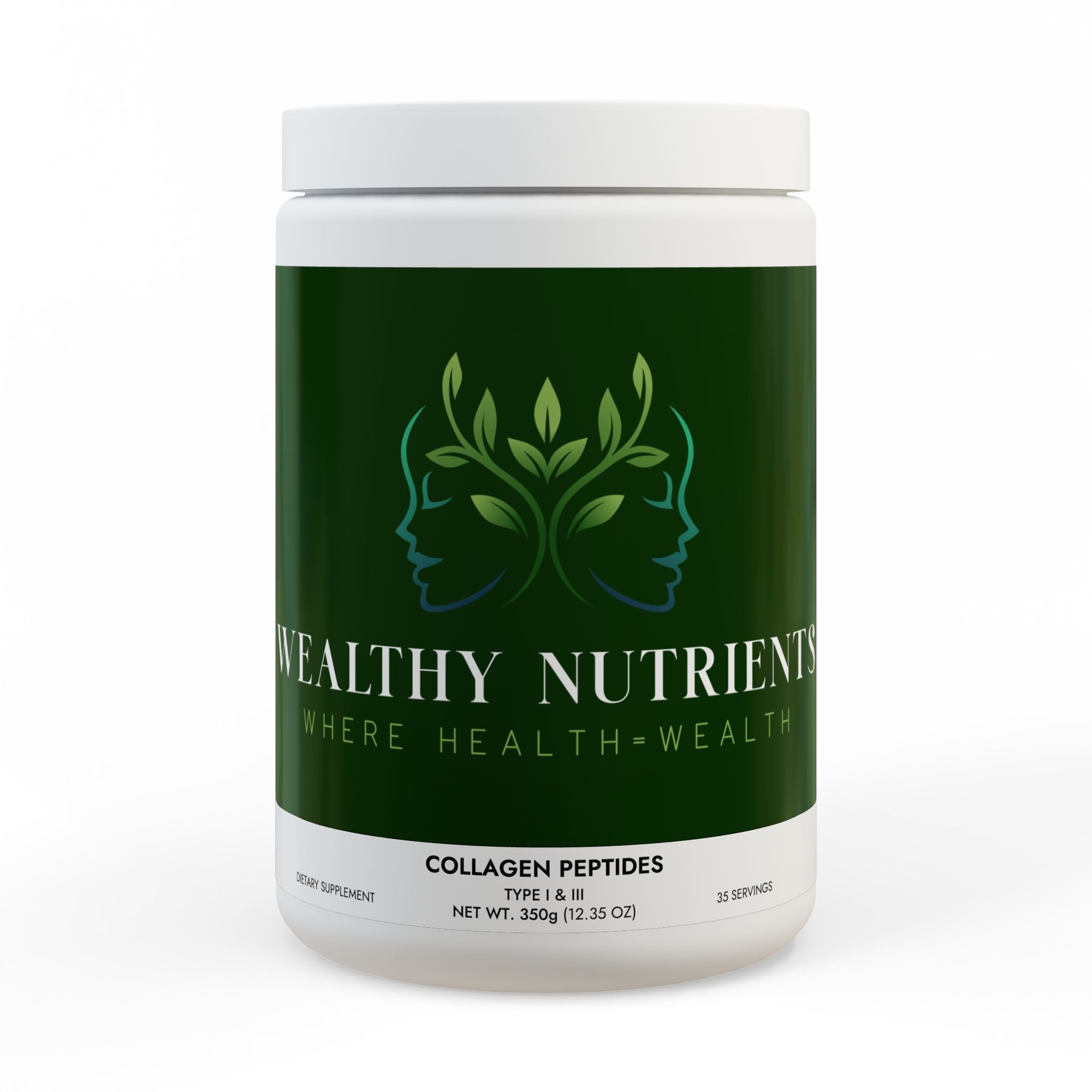 Collagen Peptides Type I & III Supplement (350g, 12.3oz) – Wealthy ...